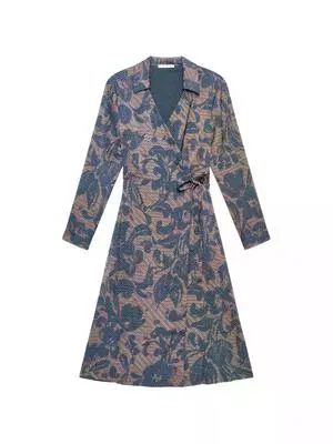 Malìparmi Foliage-print Wrap Midi Dress