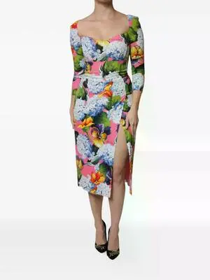 Dolce & Gabbana Floral-print Side-slit Dress