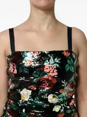 Dolce & Gabbana Floral-print Sequin-embellished Dress