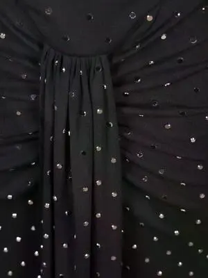 NISSA Crystal-embellished Ruched Maxi Dress