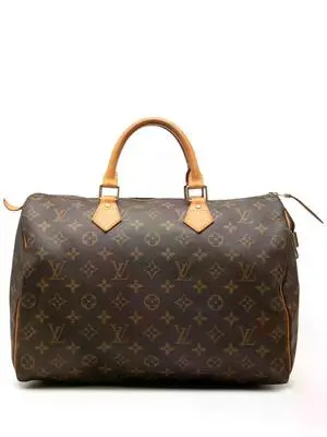 LOUIS VUITTON 2002 Monogram Speedy 35 Boston Bag - Brown