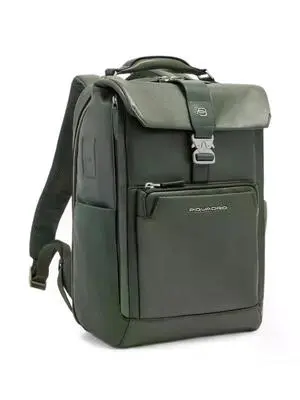 PIQUADRO Buckle-fastening Leather Backpack