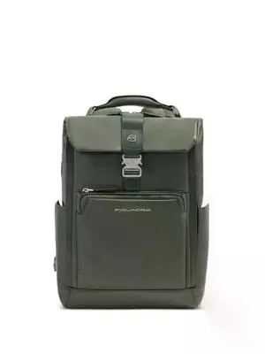 PIQUADRO Buckle-fastening Leather Backpack - Green