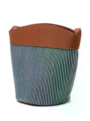 Celine 2019 Striped Canvas Crecy Bucket Bag Crossbody Bag