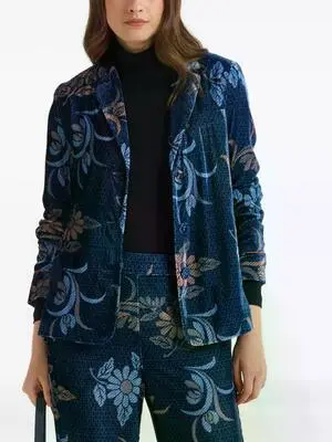 Malìparmi Floral-print Long-sleeve Blazer - Blue