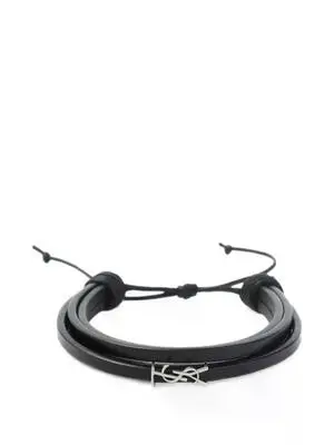 Saint Laurent Cassandre Multi-strand Leather Bracelet