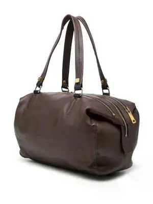 Celine 2010 Lambskin Triple Zip Shoulder Bag