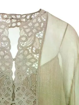 Ermanno Scervino Lace-panelled Semi-sheer Blouse