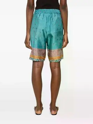 PIERRE-LOUIS MASCIA Printed Silk Straight Shorts