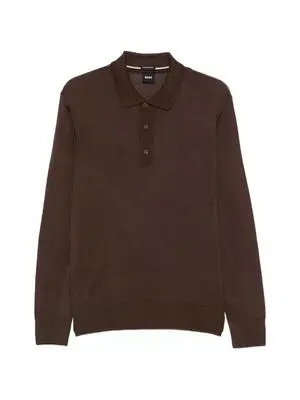 BOSS Half-button Polo Shirt - Brown