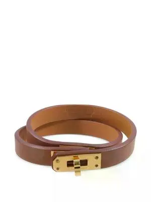 Hermès 2021 Kelly Double Tour Leather Bracelet - Gold