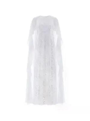NEEDLE & THREAD Anais Sequin-embellished Cape Dress