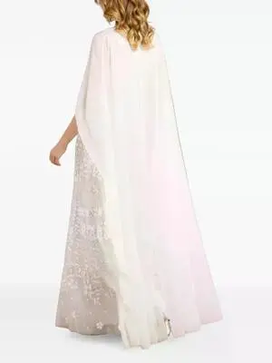 NEEDLE & THREAD Anais Sequin-embellished Cape Dress