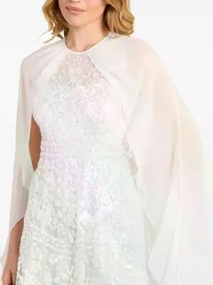 NEEDLE & THREAD Anais Sequin-embellished Cape Dress