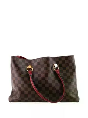 LOUIS VUITTON Riverside Handbag Damier With Leather Tote Bag - Brown