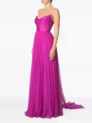 M.MARQUISE Salma Strapless Ruched Maxi Dress