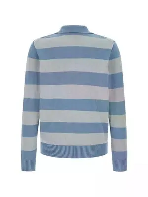 Lacoste Striped Long-sleeve Polo Shirt - Blue