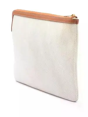 Celine 2019 Large Canvas Logo Pouch Clutch Bag
