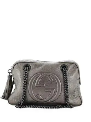 Gucci Soho Chain Zip Leather Small Shoulder Bag - Metallic