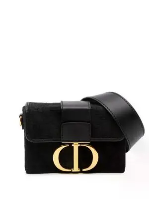 Dior 2020 Oblique Canvas 30 Montaigne Box Bag Crossbody Bag - Black