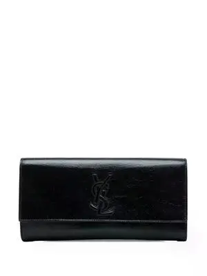 Saint Laurent 1991 Patent Belle Du Jour Clutch Bag Black