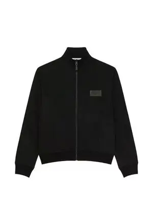 Givenchy Zipped Sweatshirt In Wool With Paris Patch - Black