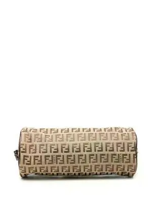 Fendi 2000-2010 Zucchino Canvas Barrel Pochette Handbag
