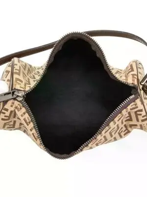 Fendi 2000-2010 Zucchino Canvas Barrel Pochette Handbag