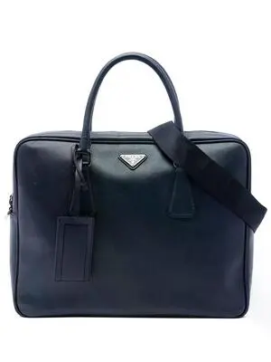 Prada 2013-2026 Saffiano Business Bag - Blue