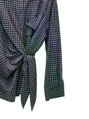 ELEH Check-pattern Knot-detail Shirt