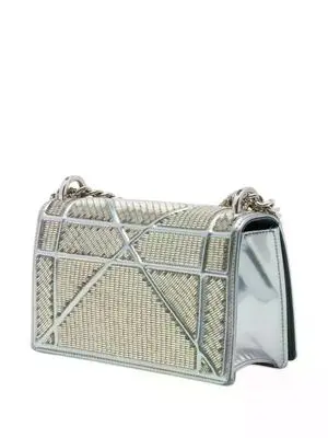 Dior 2015 Small Calfskin Diorama Crystal Embellished Flap Crossbody Bag