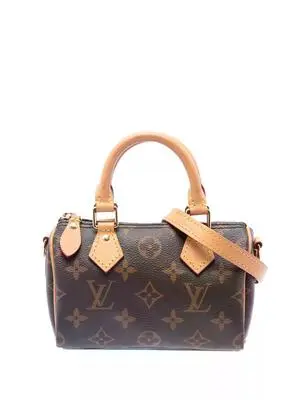 LOUIS VUITTON 2023 Monogram Nano Speedy Bandouliere Satchel - Brown