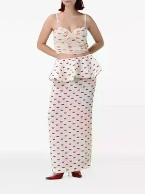 Fiorucci Lips-print Bandeau Top
