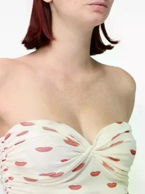 Fiorucci Lips-print Bandeau Top