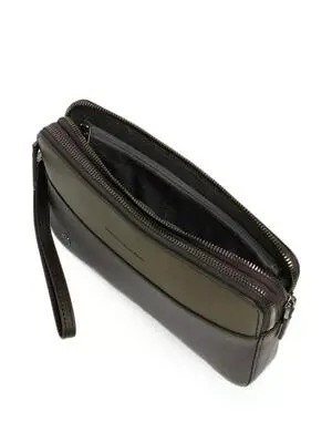 PIQUADRO Two-tone Leather Clutch Bag - Brown