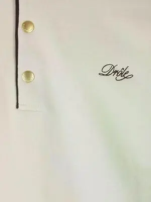 Drole De Monsieur Logo-embroidered Tipped Polo Shirt - Neutrals