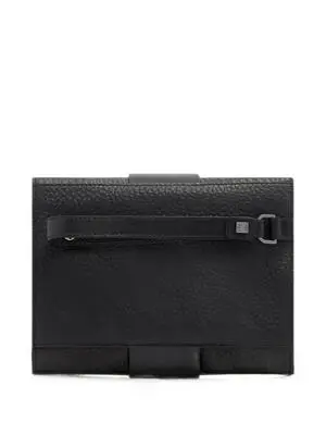 PIQUADRO Buckle-fastening Pebbled Laptop Bag
