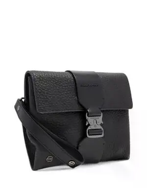 PIQUADRO Buckle-fastening Pebbled Laptop Bag