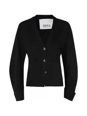 Erika Cavallini Pietro V-neck Patch-pocket Cardigan - Black