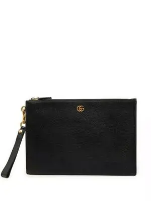 Gucci 2016-2026 Gg Marmont Calfskin Clutch Bag - Black