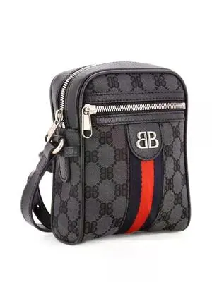 Balenciaga X Gucci The Hacker Project Zip Messenger Bag Bb Canvas Mini Crossbody Bag