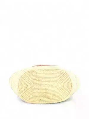 Celine Classic Panier Raffia And Leather Teen Tote Bag