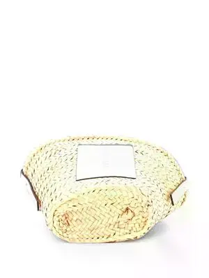 Loewe Drawstring Bucket Raffia And Leather Crossbody Bag