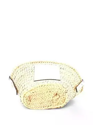 Loewe Drawstring Bucket Raffia And Leather Crossbody Bag