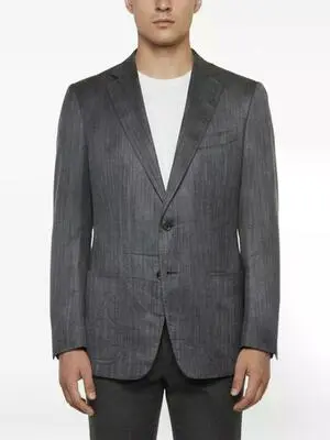 TOM FORD Herringbone Single-breasted Blazer - Grey