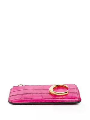 Chloé 2010-2026 Croc Embossed Leather C Coin Card Holder