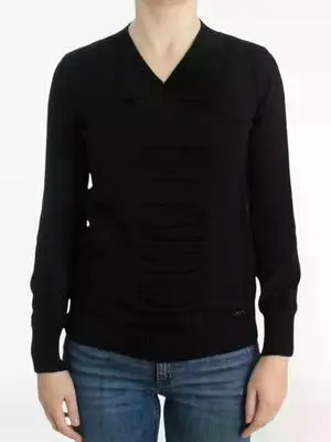 Costume National V-neck Long-sleeve Sweater - Black