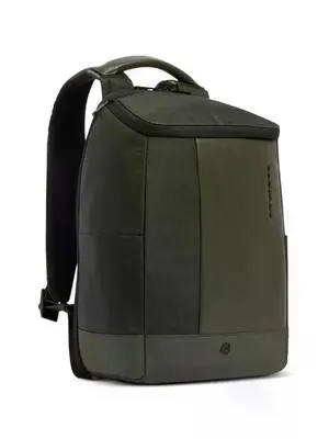 PIQUADRO Logo-plaque Panelled Backpack - Green