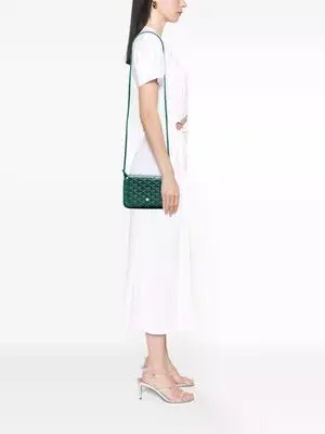 Goyard 2019 Goyardine Plumet Pocket Wallet Crossbody Bag - Green