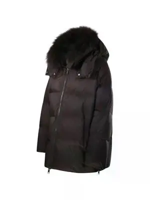 YVES SALOMON Fur-trim Hooded Puffer Jacket